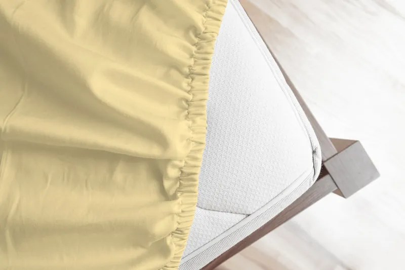 Matějovský napínací prostěradlo jersey Světle žluté na matraci: 100 x 220 cm