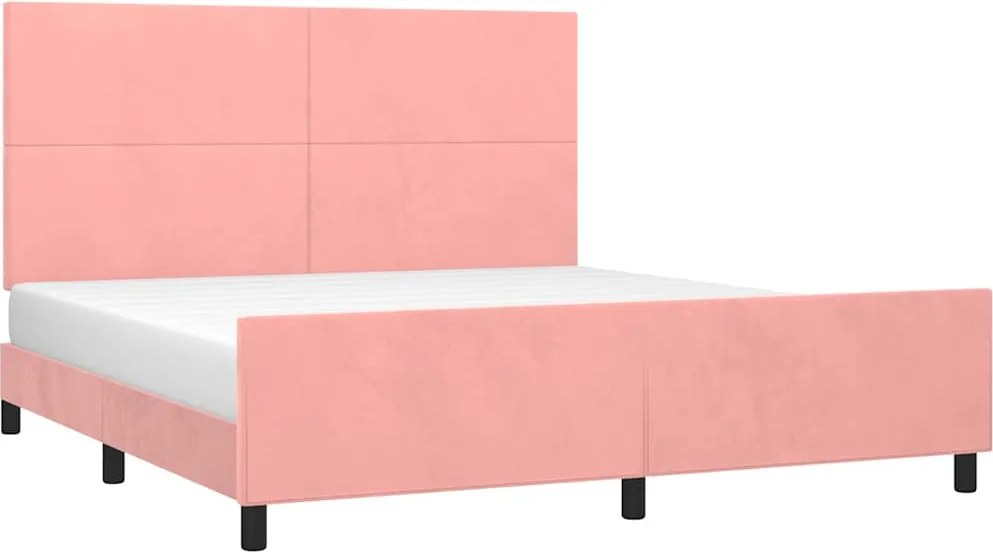 Rám postele s čelem růžový 180x200 cm samet 3125652