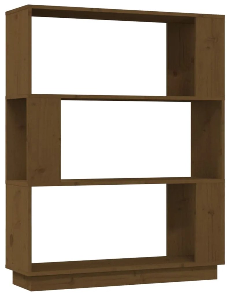 814057 vidaXL Knihovna / dělicí stěna medově hnědá 80x25x101 cm masivní dřevo