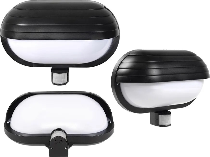 HADEX RIO venkovní nástěnné svítidlo s čidlem 1xE27/60W/230V/IP44, černá barva