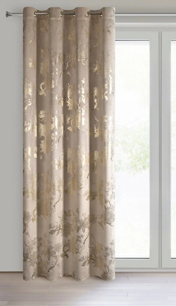 ZATEMŇOVACÍ ZÁVĚS NA KROUŽCÍCH CELIA 140X250 CM VZOROVANÁ