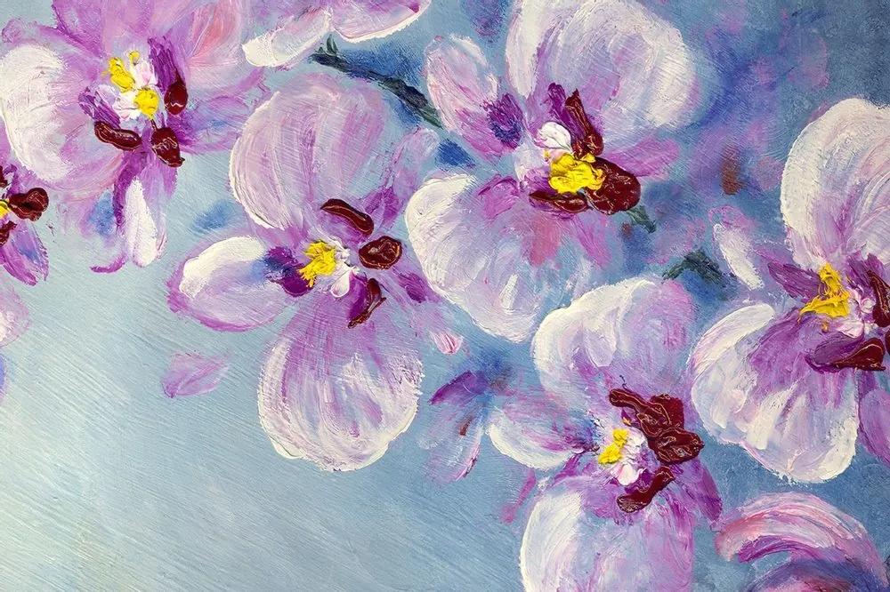 Samolepící tapeta romantické fialové květiny - 150x100 cm