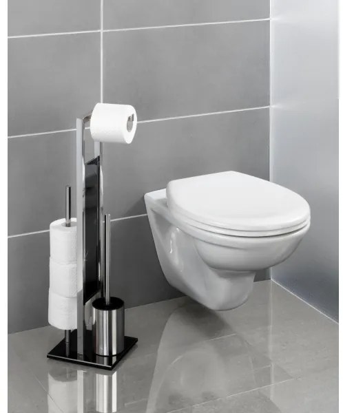 WENKO 22983100 - WC štětka RIVALTA 18x70 cm nerez/stříbrná/černá