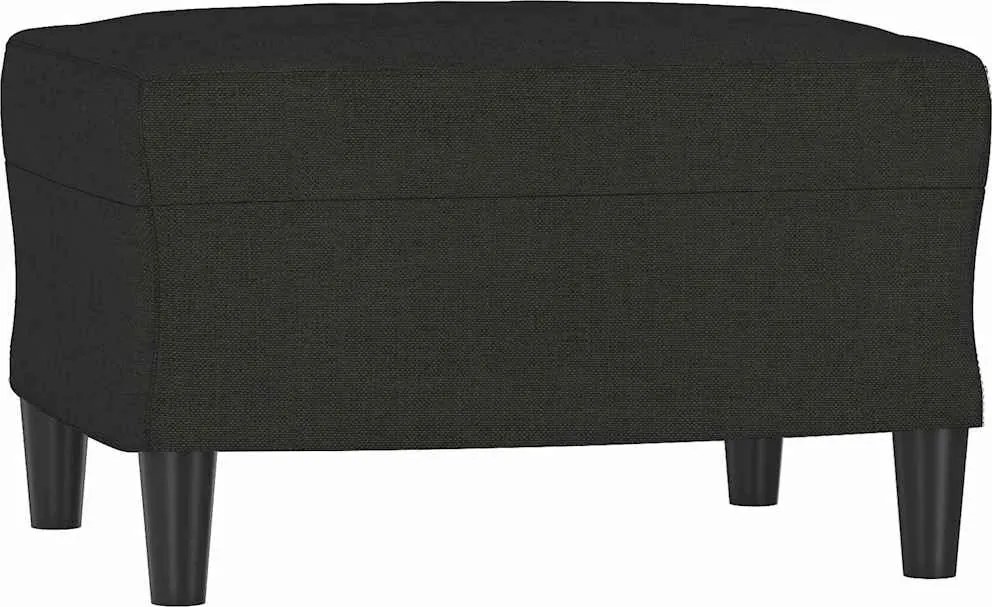 3místná pohovka s podnožkou černá 180 cm textil 3201139