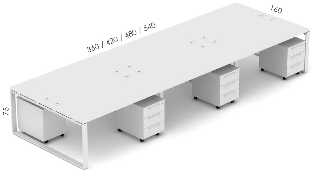 NABYTEK-DESIGNOVY.CZ - DEBZ39O - Kancelářská sestava EPIC Z39 O, volitelná délka stolu 360/420/480/540cm, dub/černá
