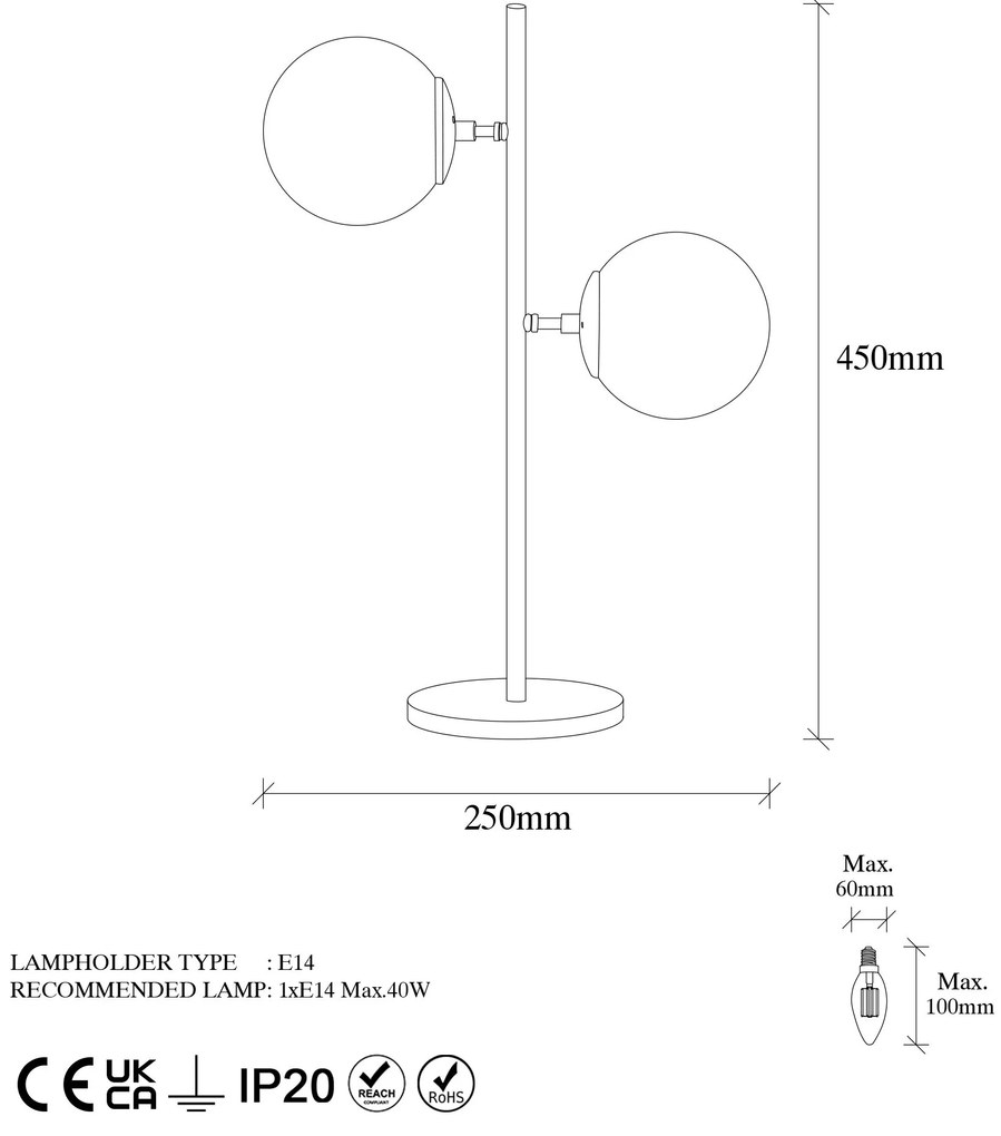 OPVIQ Stolní lampa FAZLI zlatá mléčné sklo