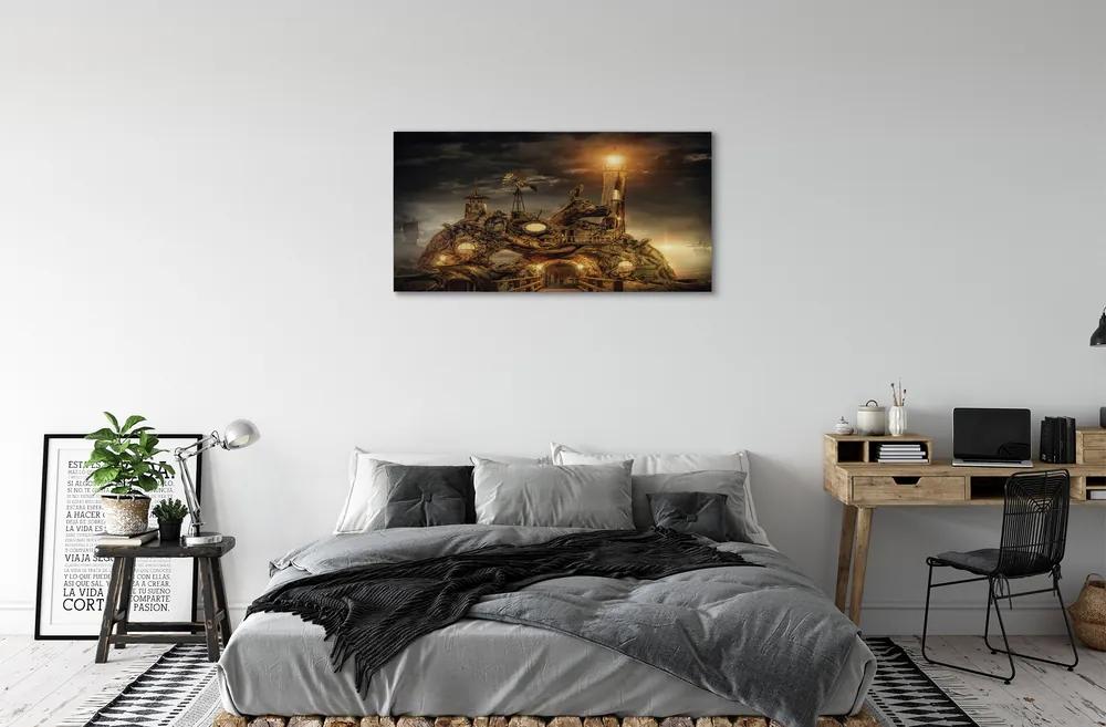 Obrazy na plátně Lucerna mraky plavidel 125x50 cm