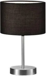 Trio Leuchten 501100102 Hotel, stolní lampička z černého textilu, 1x40W E14, výška 32cm