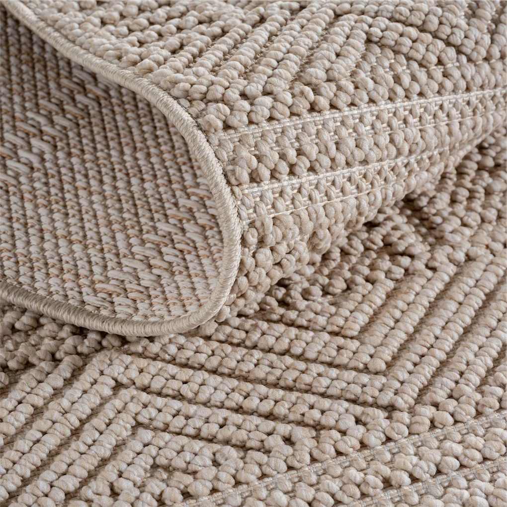 Ayyildiz, Kusový koberec Helix 2202 beige kruh, 160x160, béžová, chodba / předsíň