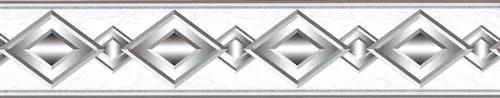 Samolepící bordura D58-047-1, rozměr 5 m x 5,8 cm, geometrický vzor šedý, IMPOL TRADE