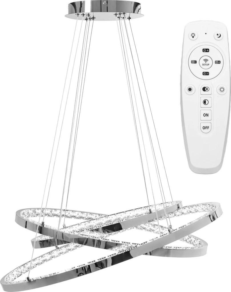 Toolight Toolight, LED křišťálové závěsné svítidlo APP772-3CP, chromová, OSW-05023