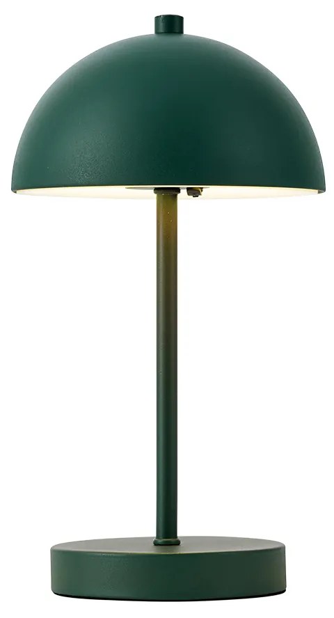 Venkovní stolní lampa tmavě zelená vč. LED 3-stupňové stmívatelné IP44 dobíjecí - Keira