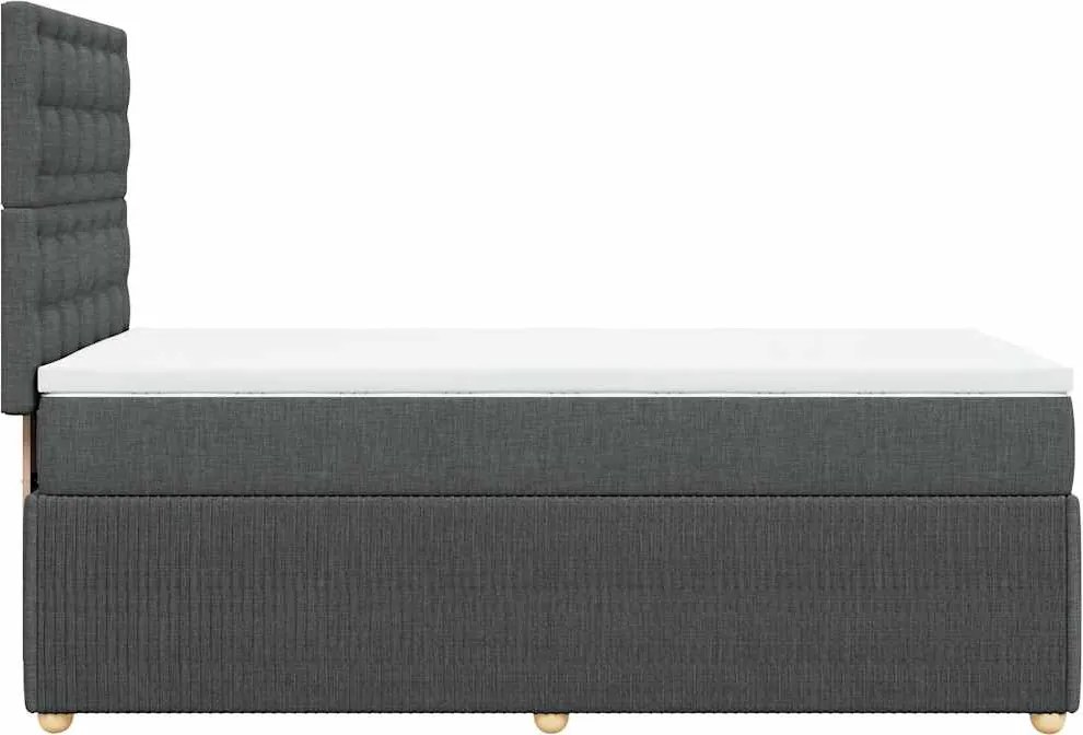 Box spring postel s matrací tmavě šedá 90x200 cm textil 3294254