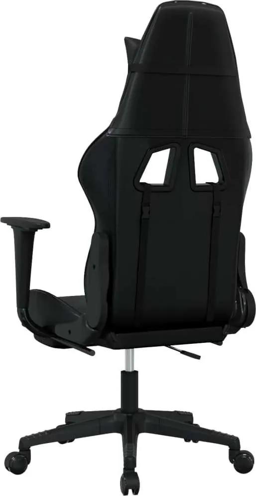 vidaXL Masážní herní židle s podnožkou umělá kůže [345465] Barva: Černo-červený