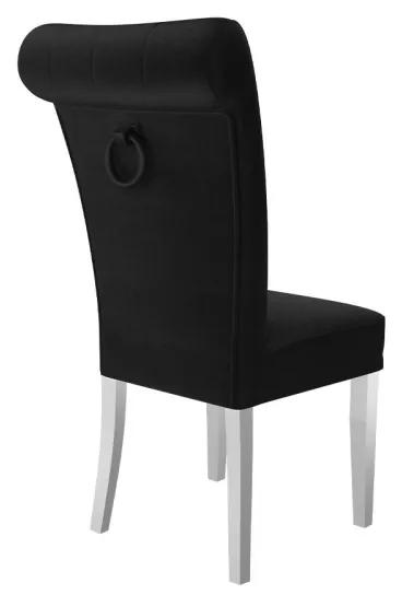 Čalouněná jídelní židle ST65 + klepadlo, Klepadlo: chrom, Barva křesla: černá, Potah: Magic Velvet 2258