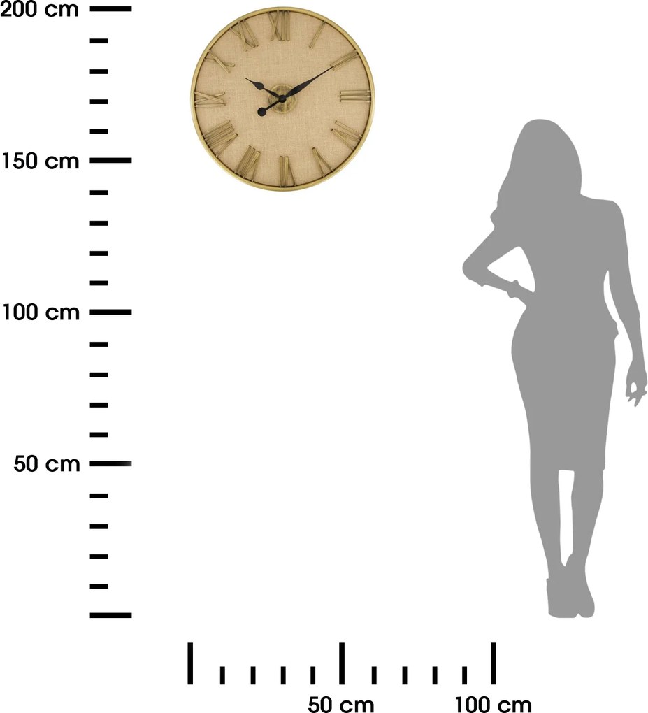 Nástěnné hodiny Bobbie, béžová/zlatá