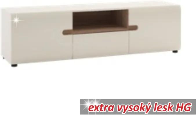 RTV stolek v luxusní bílé barvě ve vysokém lesku TK026 TYP 50