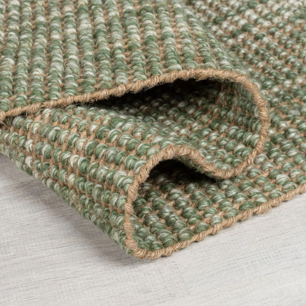 Flair Rugs, Kusový koberec Mottle Jute Ombre Green, 200x290, zelená, chodba / předsíň