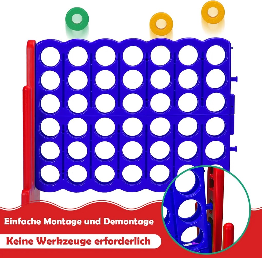 Costway Large 4-v-a-row Jumbo 4-in-a-rad set modrá + – 84 × 33 × 79 cm, červený