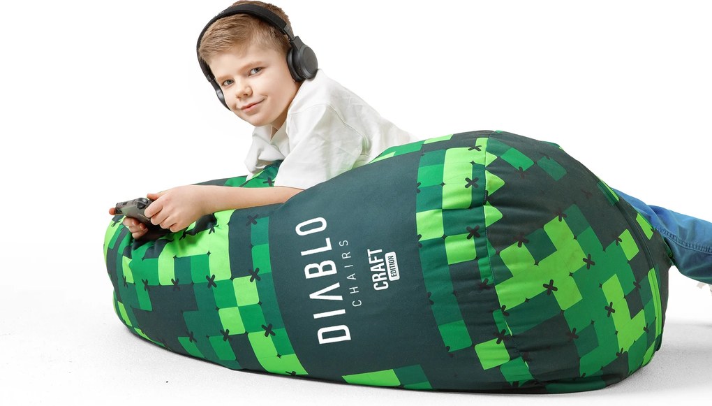 Dětský sedací vak zelený: Diablo Chairs Craft Edition