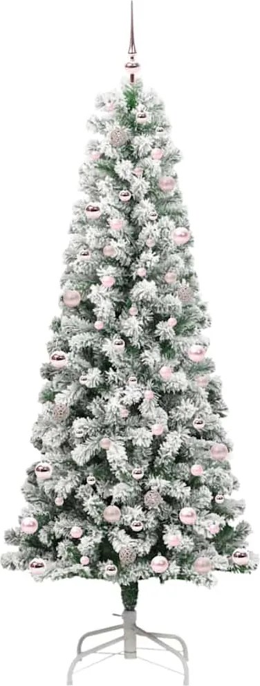 Umělý Skládací Vánoční Strom 300 LED Zelená a bílá 240 cm 3395615