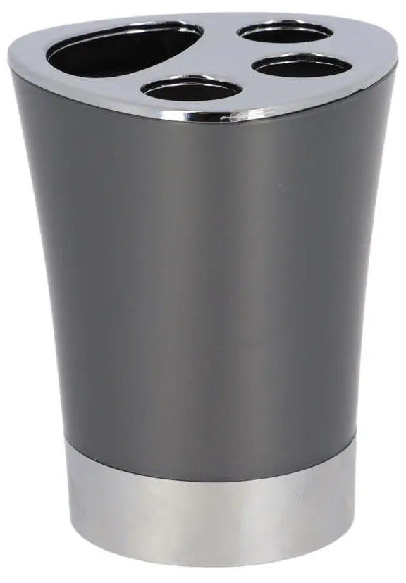 Koupelnový pohár na kartáčky Cuesta, šedá/s chromovými prvky, 250 ml