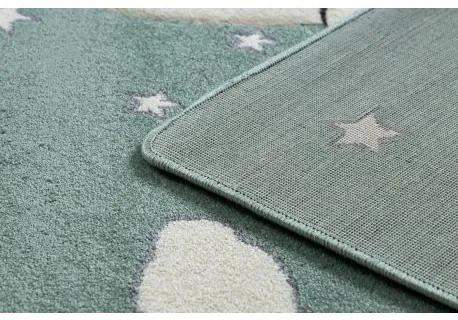 Dywany Luszczow Kusový koberec PETIT MĚSÍC, HVĚZDY, MRAKY Y, zelený Rozměr koberce: 200 x 290 cm