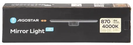 Aigostar - LED Koupelnové osvětlení zrcadla LED/8W/230V 4000K 40 cm IP44 černá