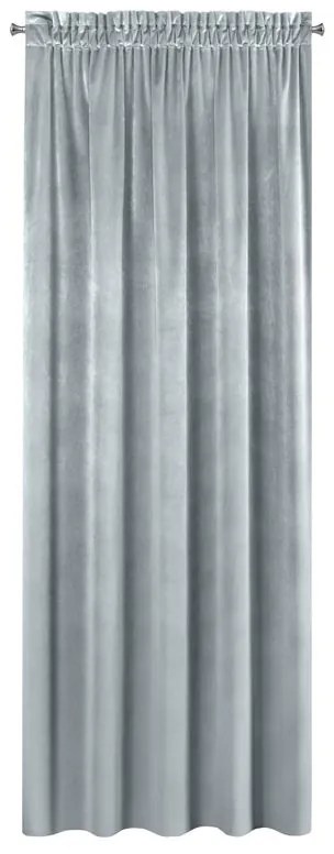 Stříbrný sametový závěs SAMANTA 140x270 cm