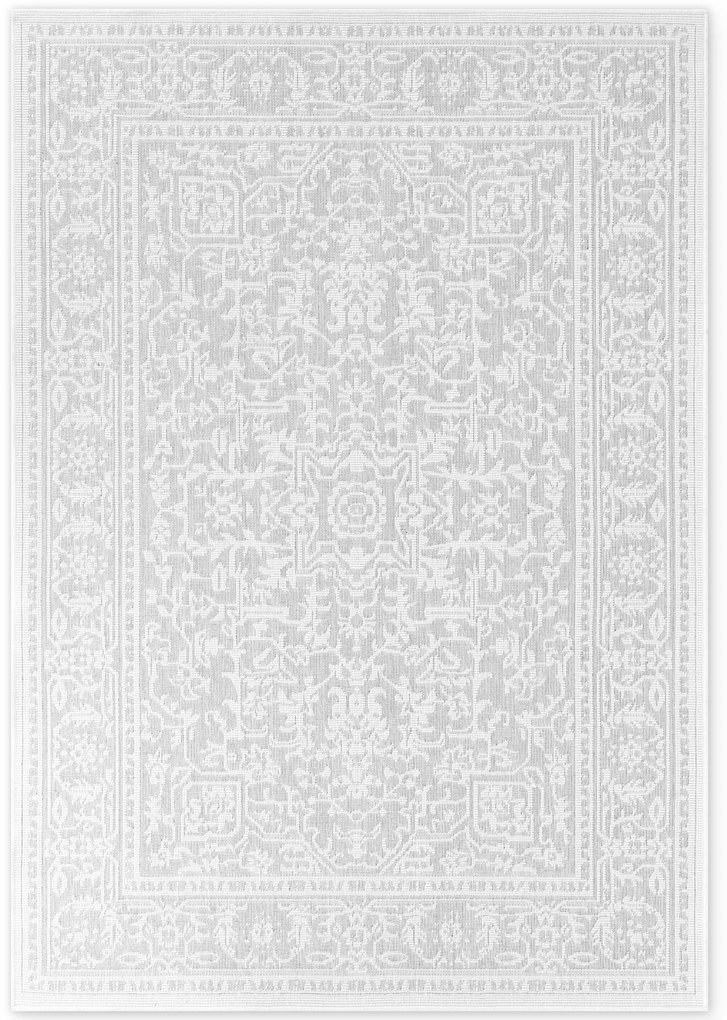 NORTHRUGS, Kusový koberec Duet Kona 106249 White/Gray - na ven i na doma, 120x170, šedá, chodba / předsíň