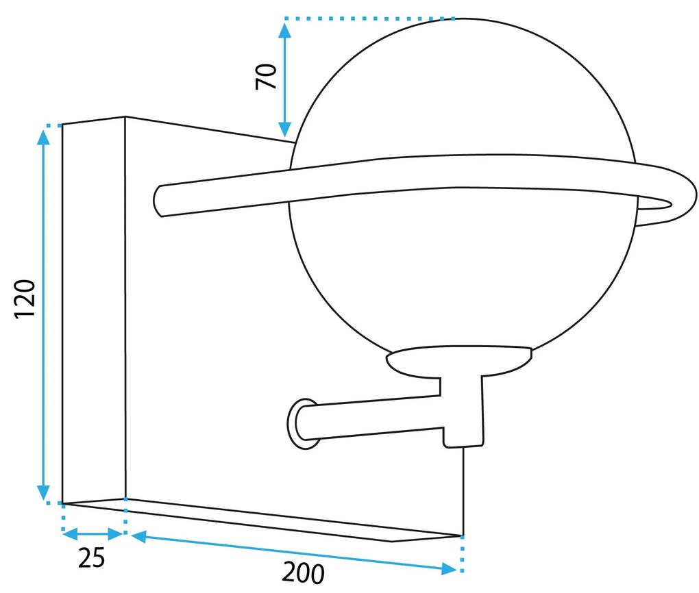 Toolight Toolight, nástěnné svítidlo 1xE27 APP1300-1W, černá-zlatá, OSW-06582