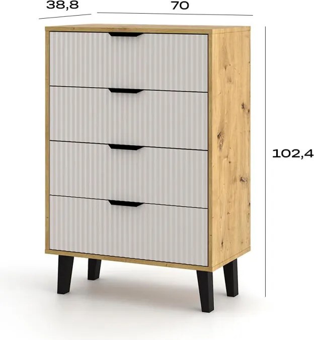 Komoda Borg Duo 4Š dub artisan / kašmír