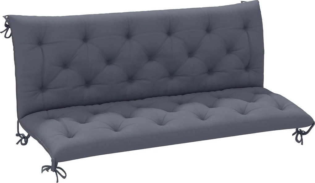 Outsunny zahradní lavice zahradní nábytek hollywoodská houpačka sedák opěradlo polštářek 150x98x8cm bavlna tmavě šedá pro pohodlí na zahradě