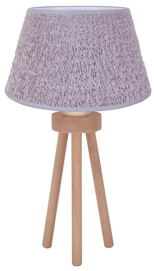 Duolla - Stolní lampa BOUCLE 1xE27/15W/230V pr. 28 cm šedá/dřevo