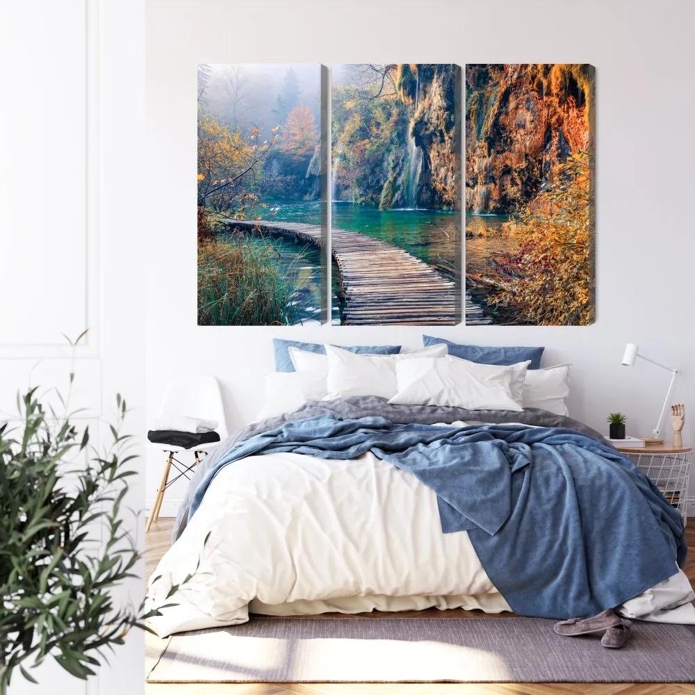 Vícedílný obraz Národní Park Plitvická Jezera Nedostatek Nedostatek Plátno Canvas 120x80
