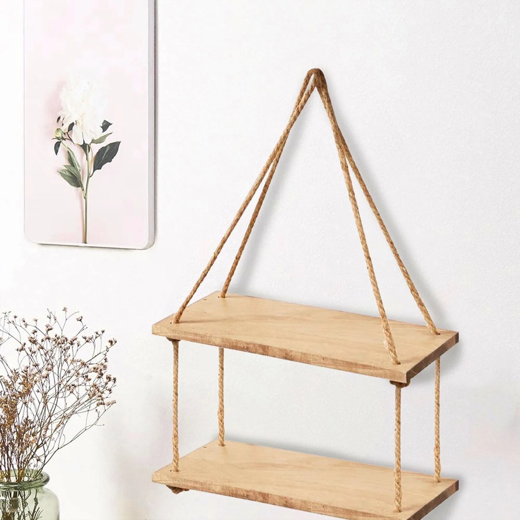 Tutumi Tutumi, nástěnná polička 50x15 cm 322121, borové dřevo, HOM-06808