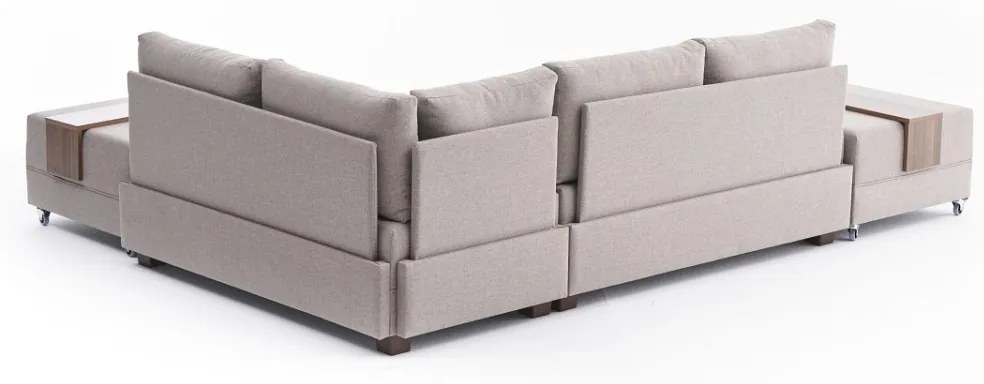 Designová rohová sedačka Ramesha 280 cm krémová - pravá