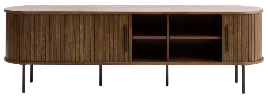 Hnědý TV stolek v dekoru dubu 180x56x45 cm Nola – Unique Furniture