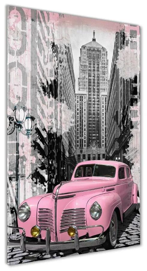Wallmuralia Vertikální Foto obraz sklo tvrzené Růžové auto 50x100