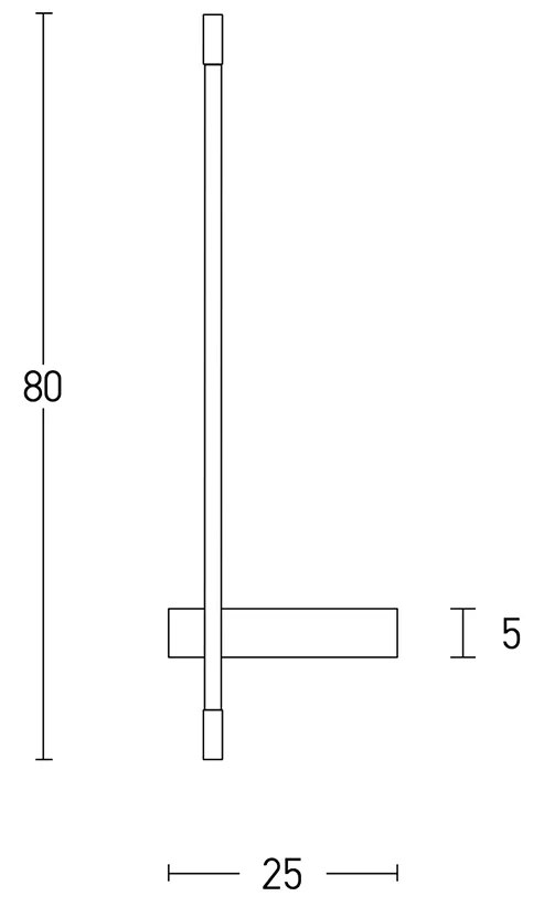 Zambelis 20339 nástěnné LED svítidlo černé, 10W, 3000K, 80cm