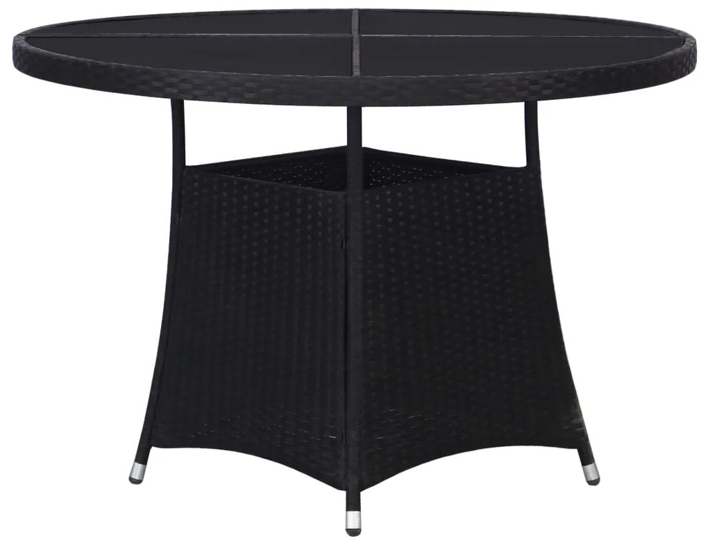 Zahradní stůl - polyratan - černý | 110x74 cm