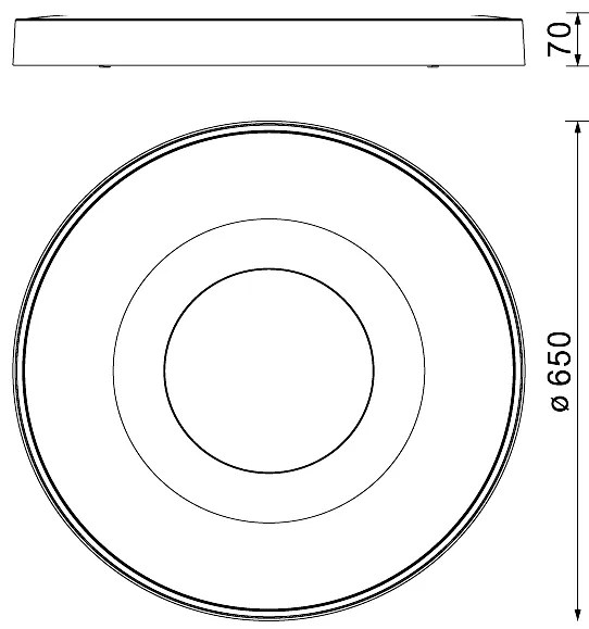 Mantra Coin, černé stropní svítidlo LED 100W 2700K-5000K s dálkovým ovladačem, průměr 65cm