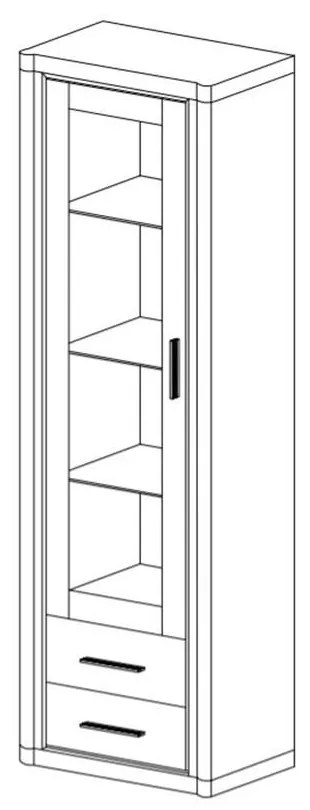 DALLAS s | vitrína D16 | 58 cm | UNI provedení | sonoma