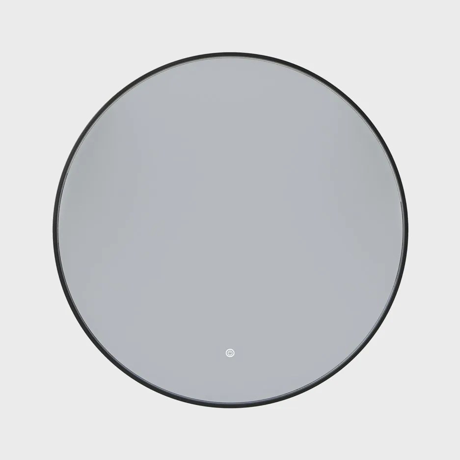Erga Emma, kulaté LED zrcadlo 80cm, černý kovový rám, 1840 lm, 6500K, zadní osvětlení, ERG-V01-201-8080-BK