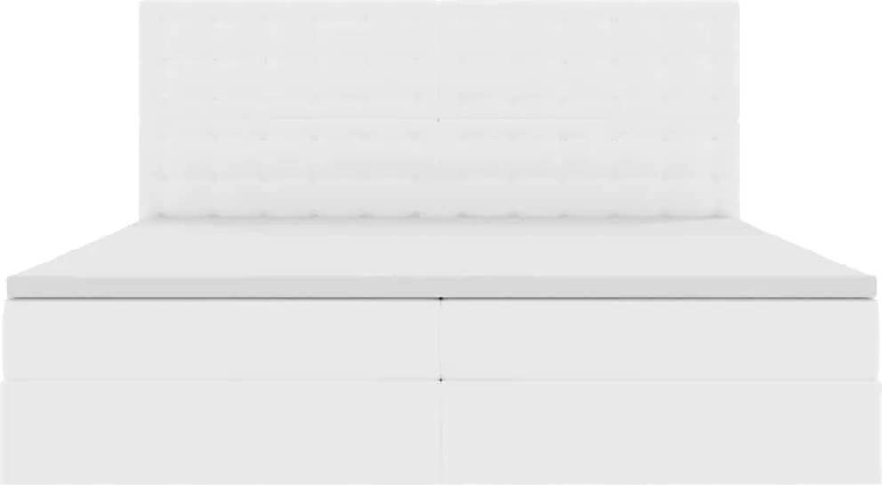 Postel s úložným prostorem Úplně bílá 200 x 200 cm Umělá kůže 3371682