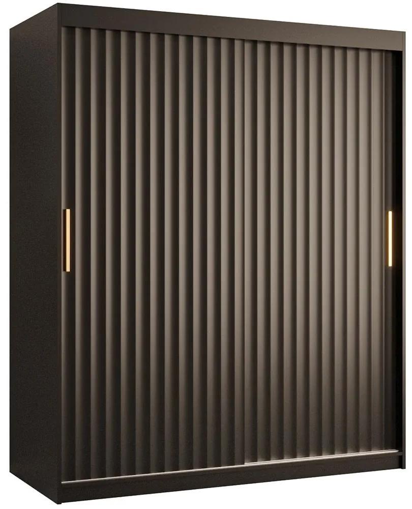 Šatní skříň Riflo Wave 1 | 150 cm | černá