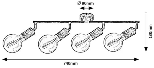 Rabalux 3217 - Bodové svítidlo FIDEL 4xE27/25W/230V