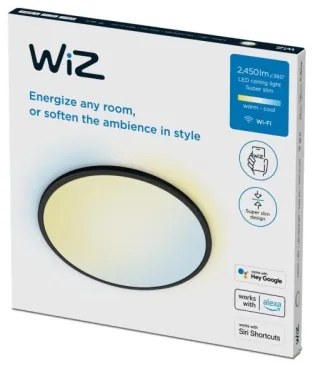 WiZ - LED Stmívatelné stropní svítidlo SUPERSLIM LED/22W/230V černá Wi-Fi