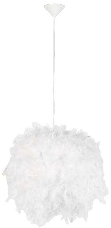 Rustikální závěsná lampa bílá - Pírko