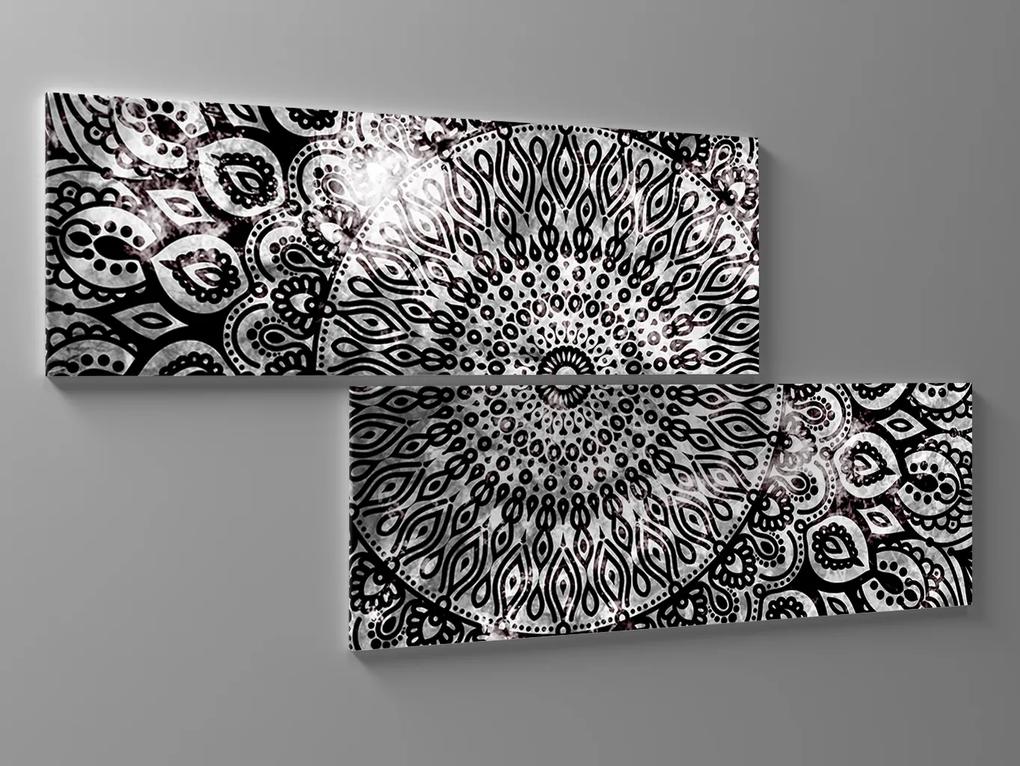 Liox Obraz černobílá mandala Rozměr: 100 x 50 cm